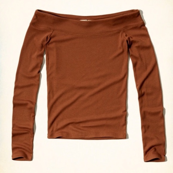 Hollister | Tops | Burnt Orange Off The Shoulder Top | Poshmark
